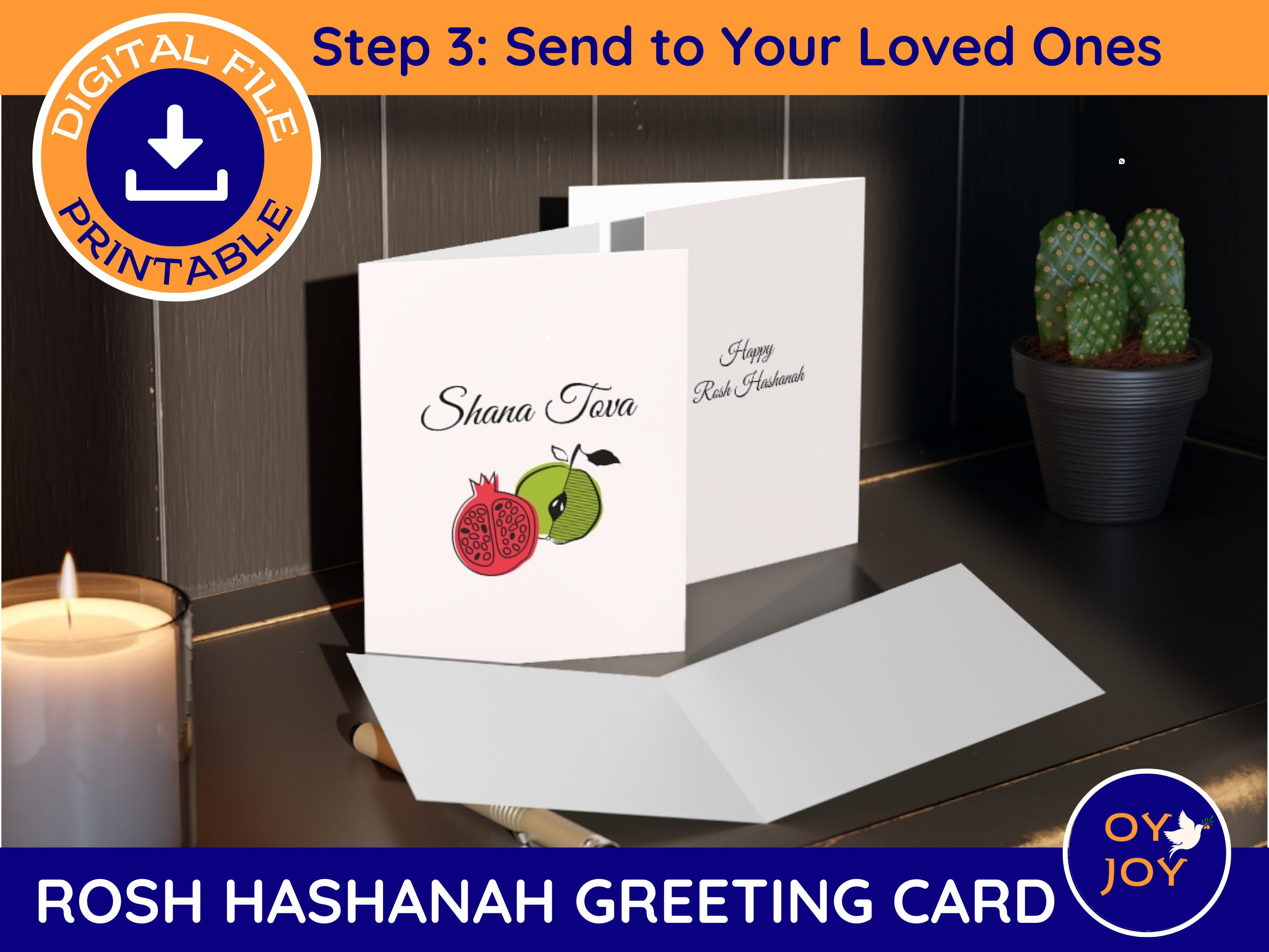 Printable Rosh Hashanah Greeting Card Rosh Hashanah Card - Etsy