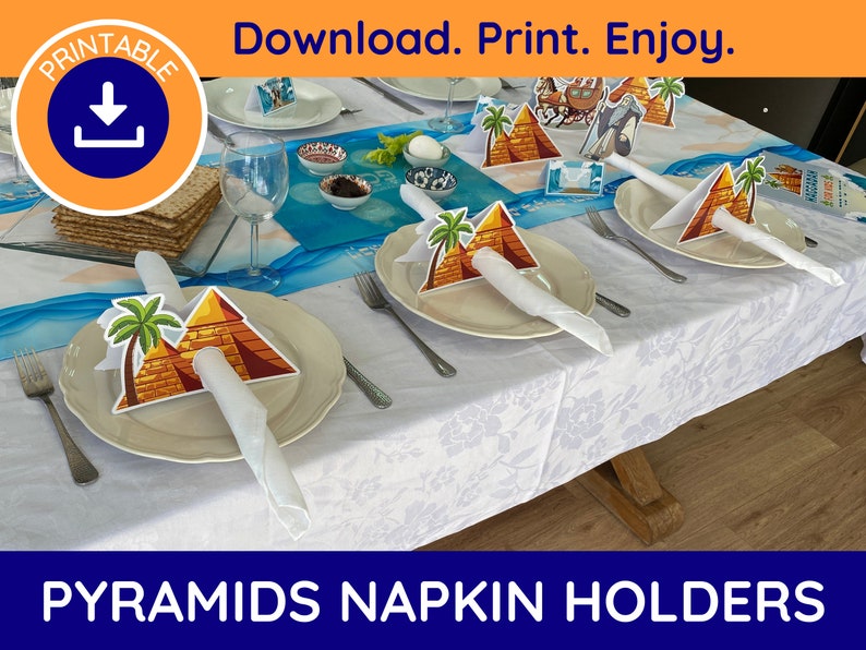 Printable Pyramids Napkin Holder Passover Decorations - Etsy