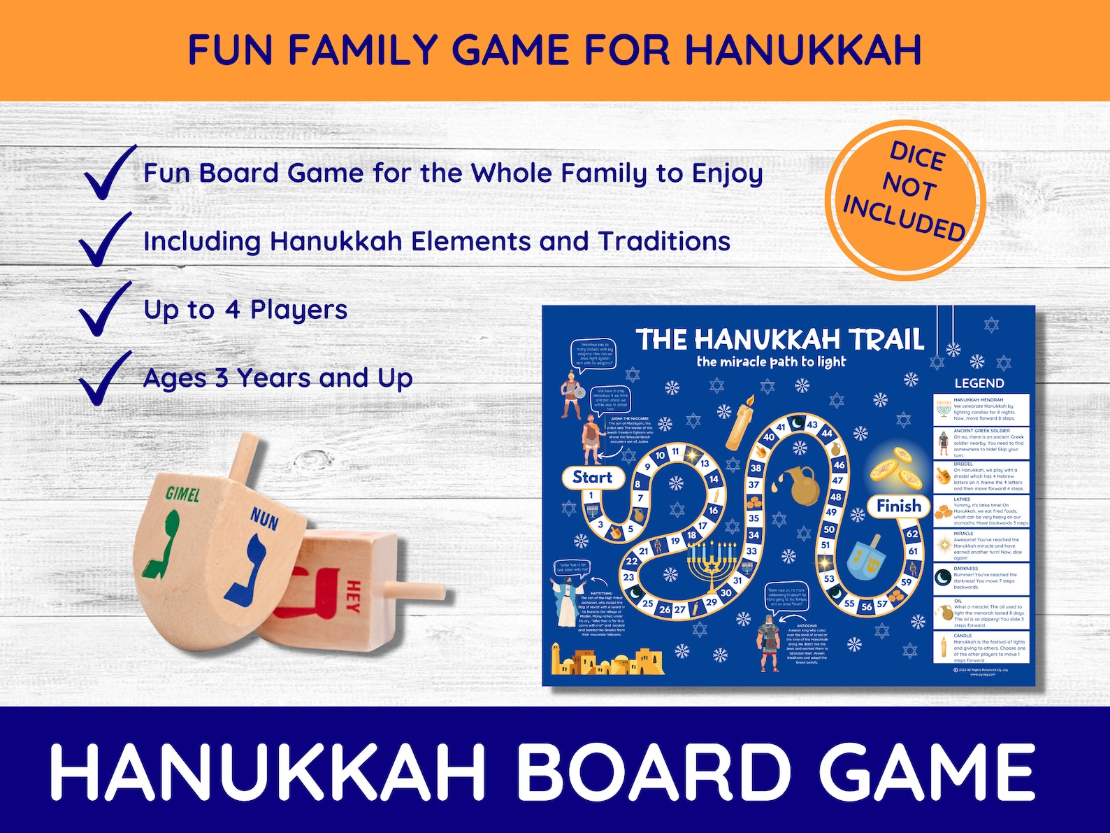 Printable Hanukkah Board Game, Hanukkah Games, Chanukah Games, Hanukkah ...