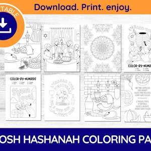 8 Printable Rosh Hashanah Coloring Pages for Kids, Rosh Hashanah ...