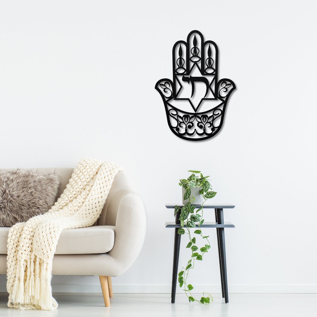 Hamsa Metal Wall Art With Chai - Etsy