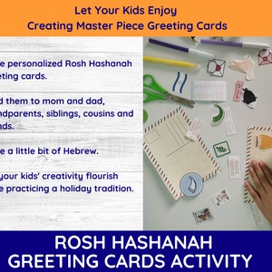 13 Printable Pages DIY Rosh Hashanah Cards for Kids, Rosh Hashanah ...