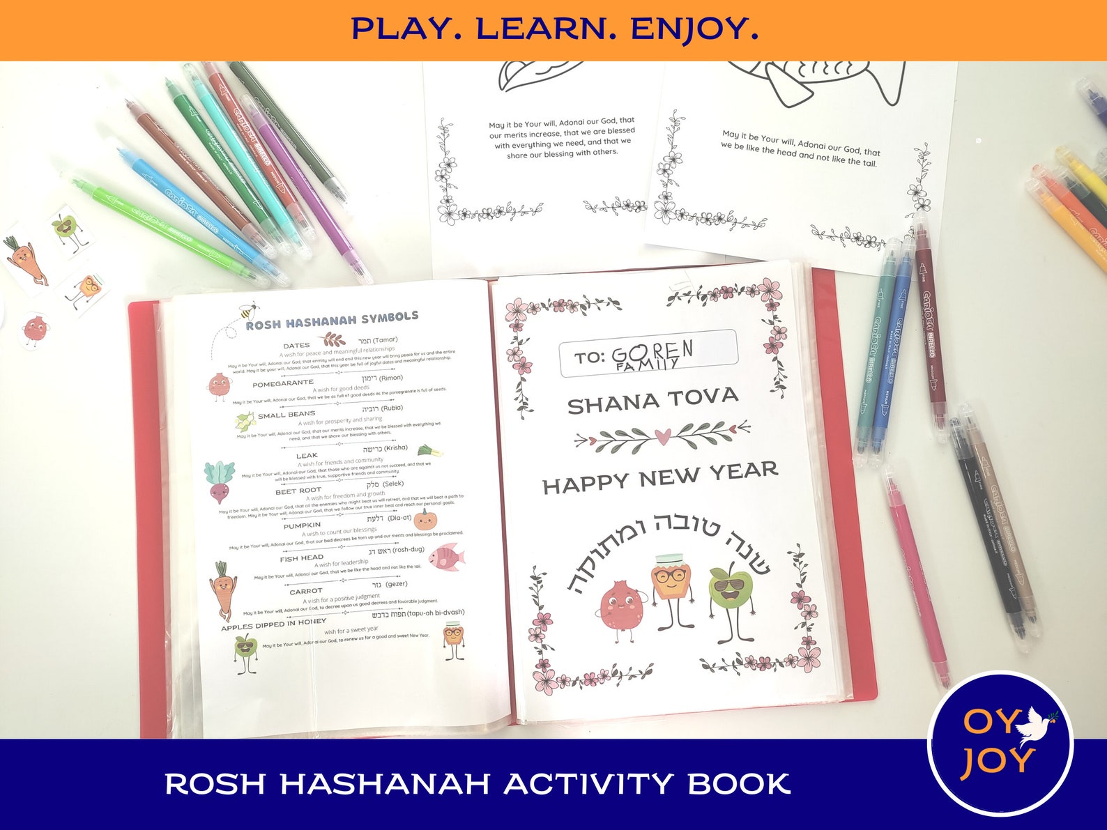 Printable Rosh Hashanah Symbols and Brachot Activity Book - Etsy