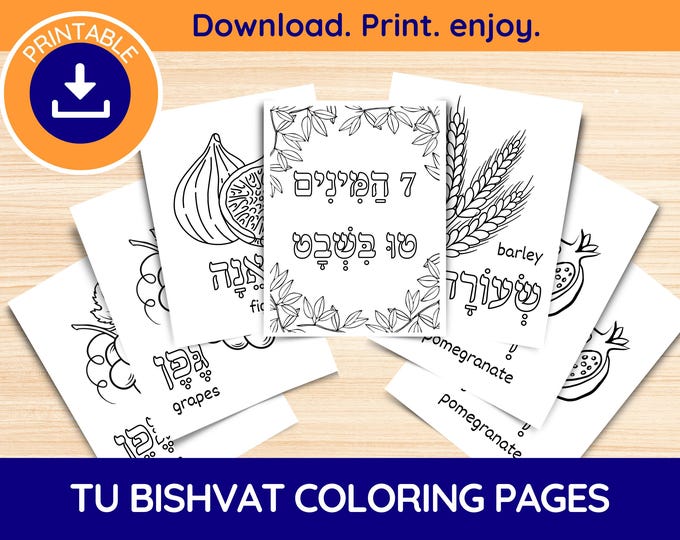 Printable Seven Species Finger Puppets, Instant Download, Shivat ...