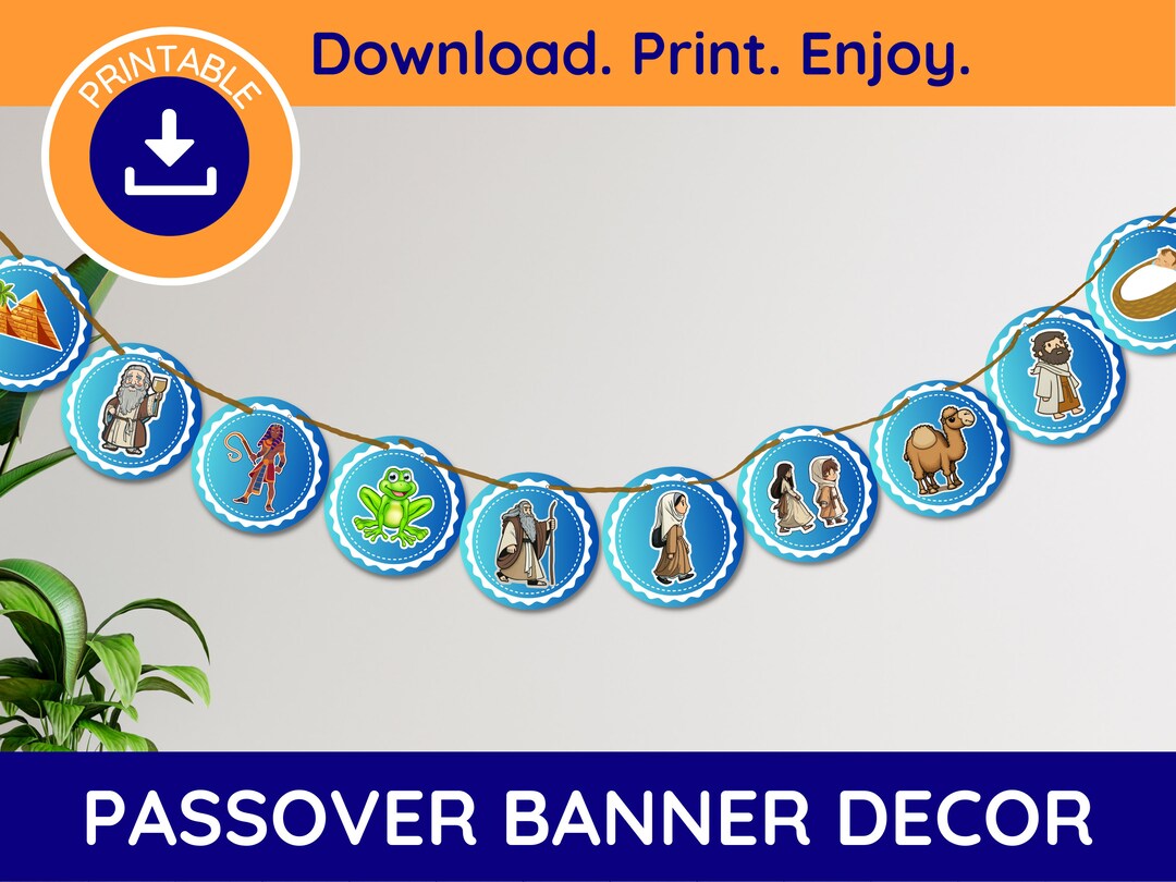 Printable Passover Banner, Seder Decoration, Passover Decorations ...