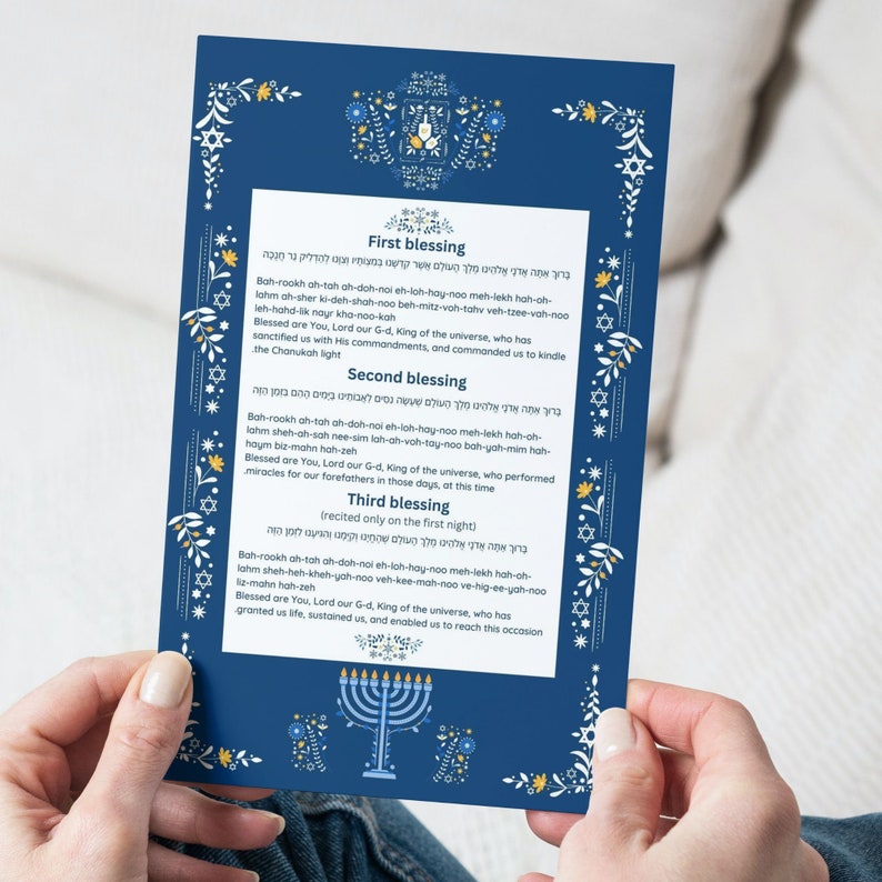 Printable Hanukkah Blessings Pamphlet | Hanukkah Jewish Holiday Brachot ...