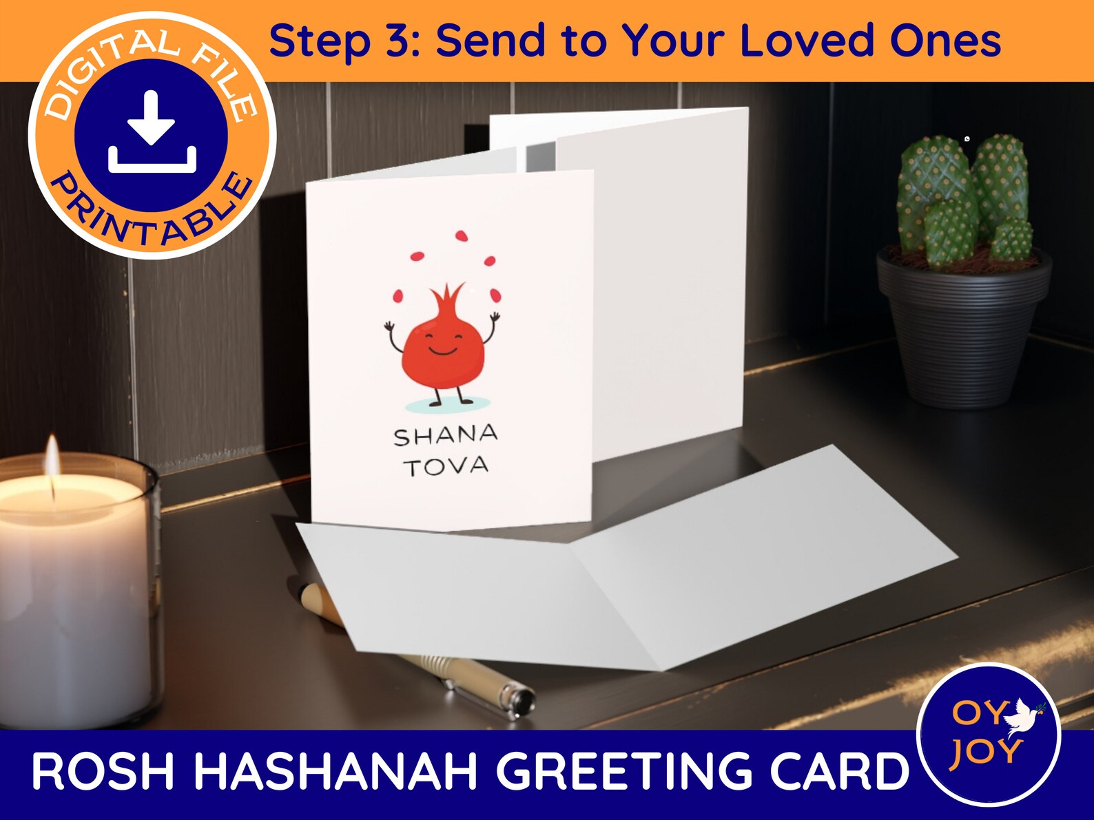 Printable Rosh Hashanah Greeting Card Rosh Hashanah Card - Etsy
