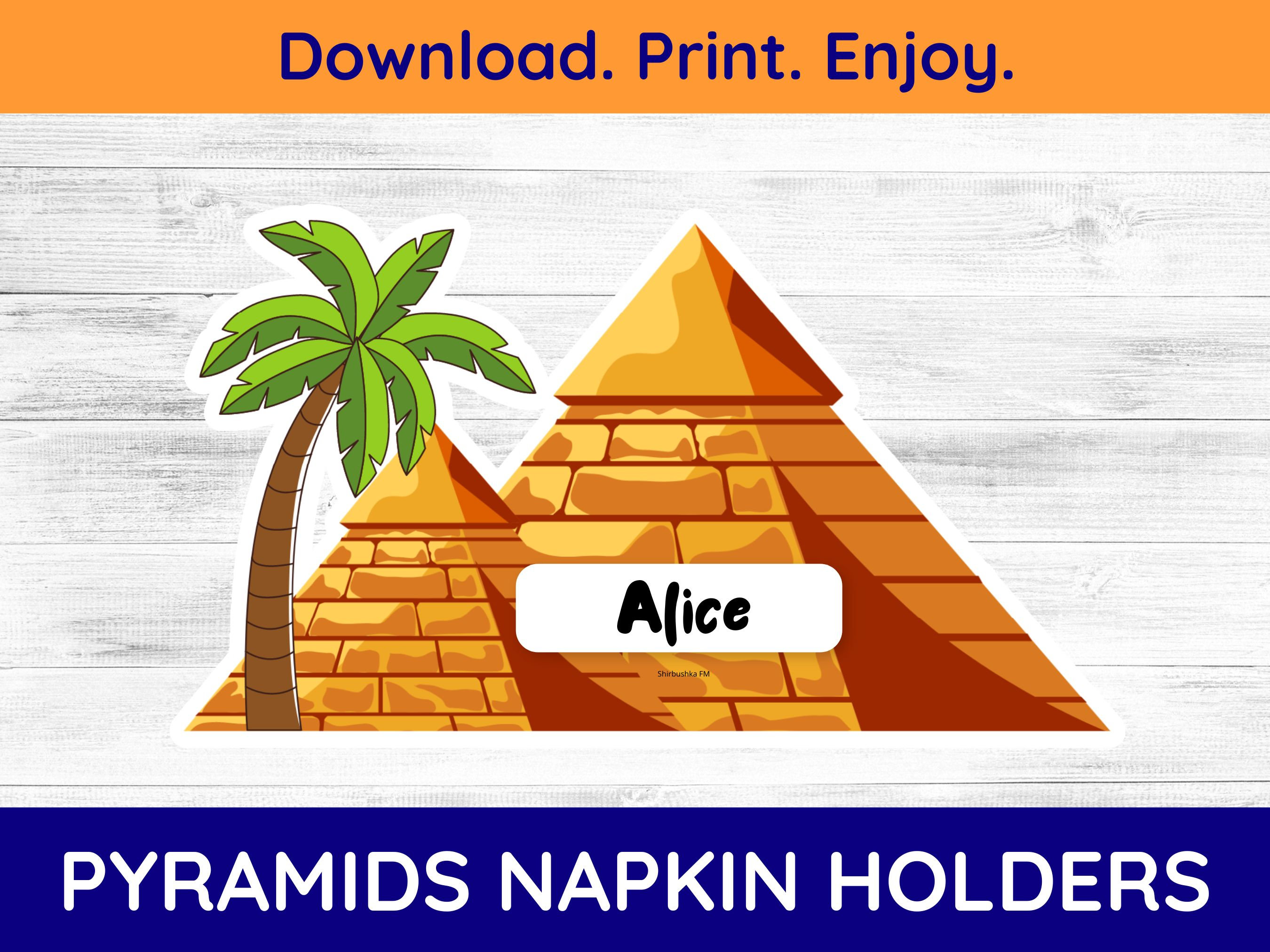 Printable Pyramids Napkin Holder and Place Holders Passover - Etsy