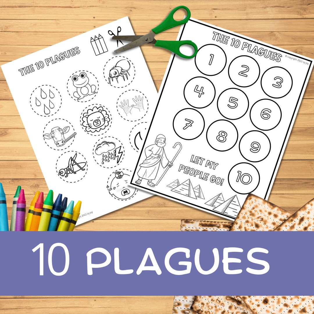 Printable Coloring Passover Ten Plagues Printable Passover - Etsy