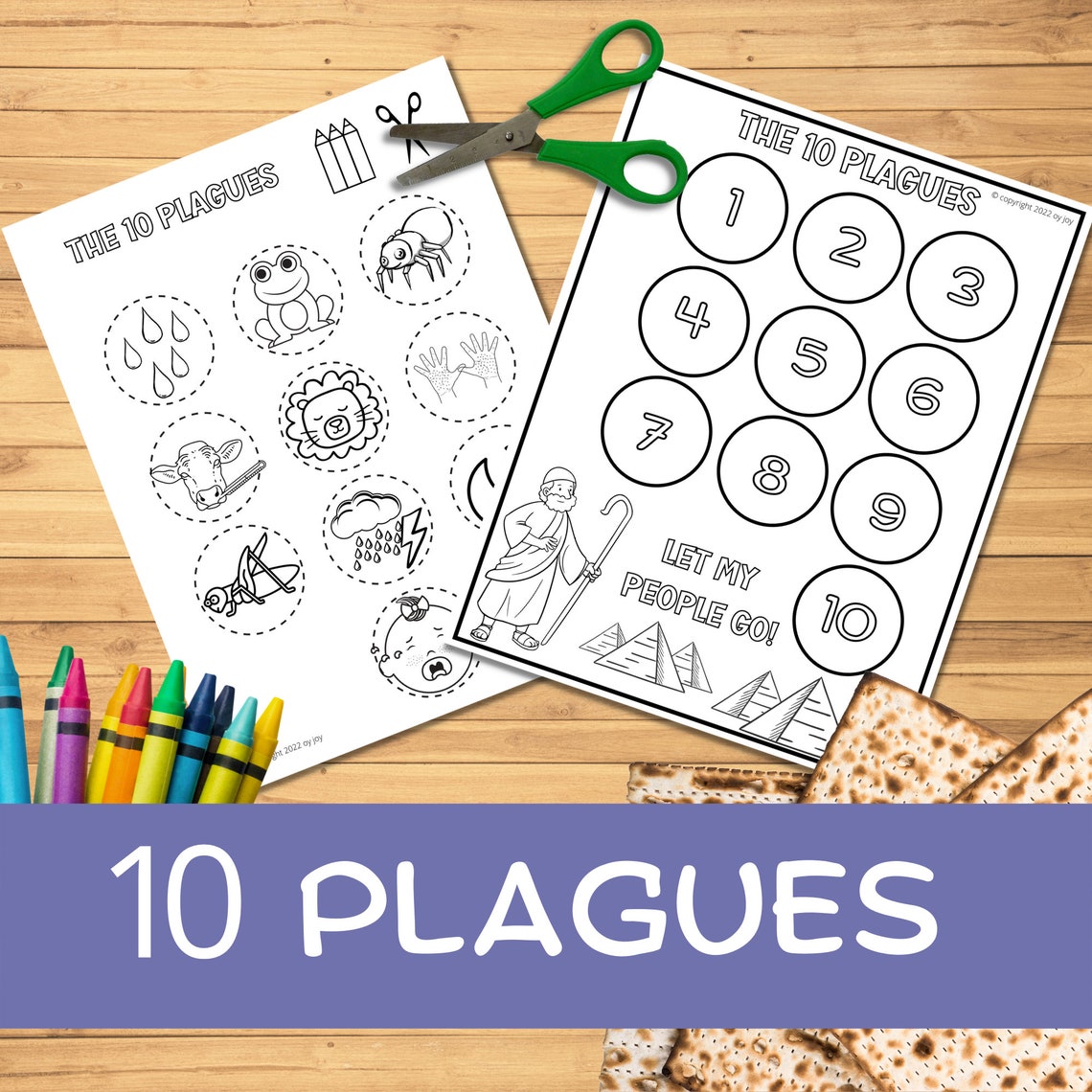 Printable Coloring Passover Ten Plagues Printable Passover - Etsy