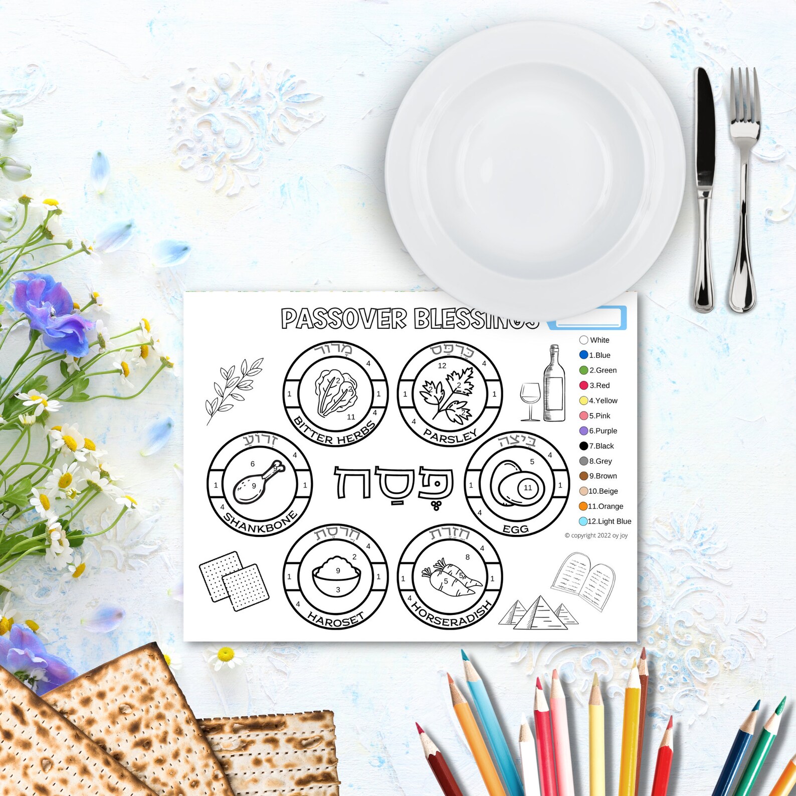 Printable Passover Color by Number Printable Passover - Etsy