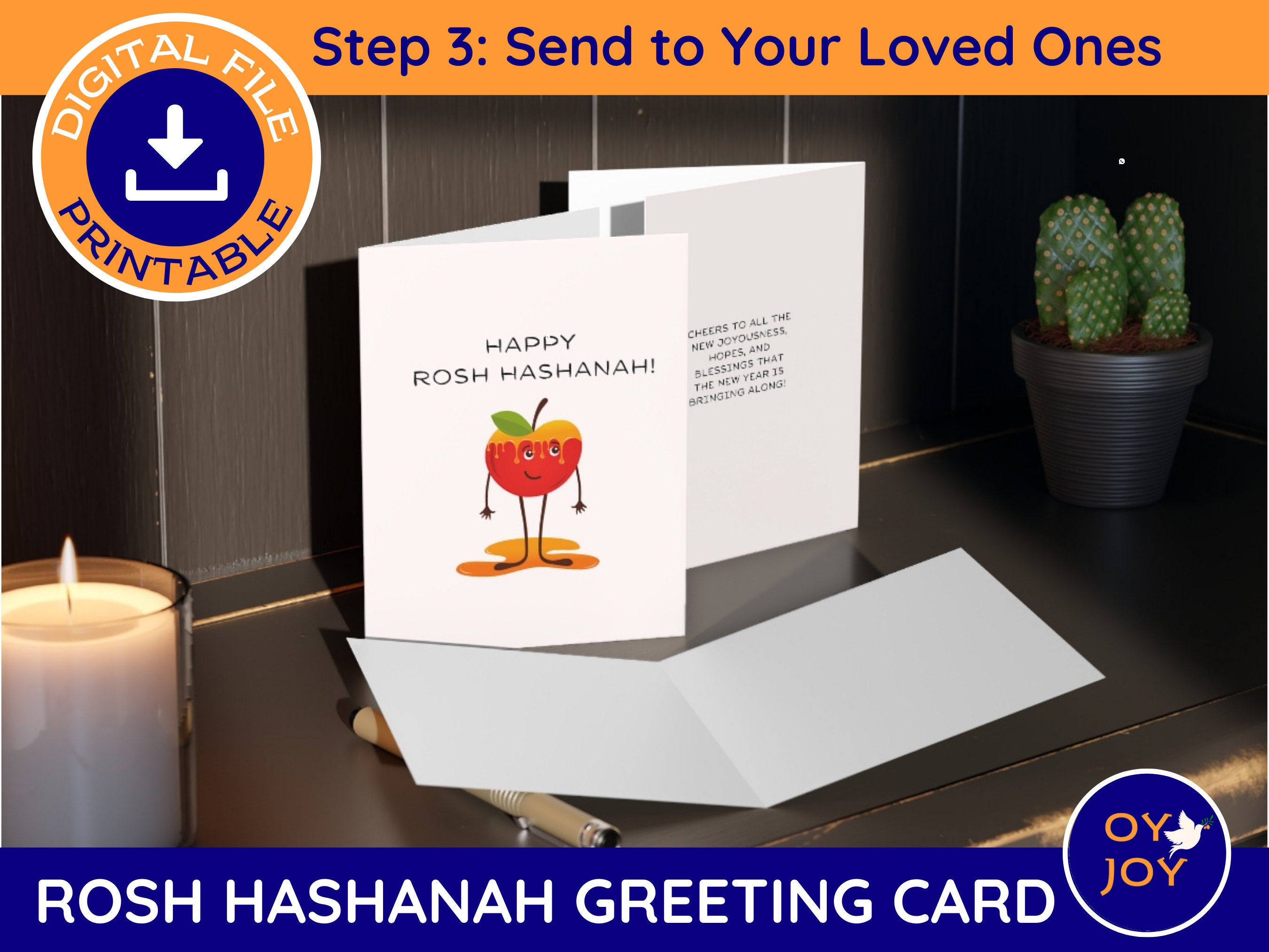 Printable Rosh Hashanah Greeting Card Rosh Hashanah Card - Etsy