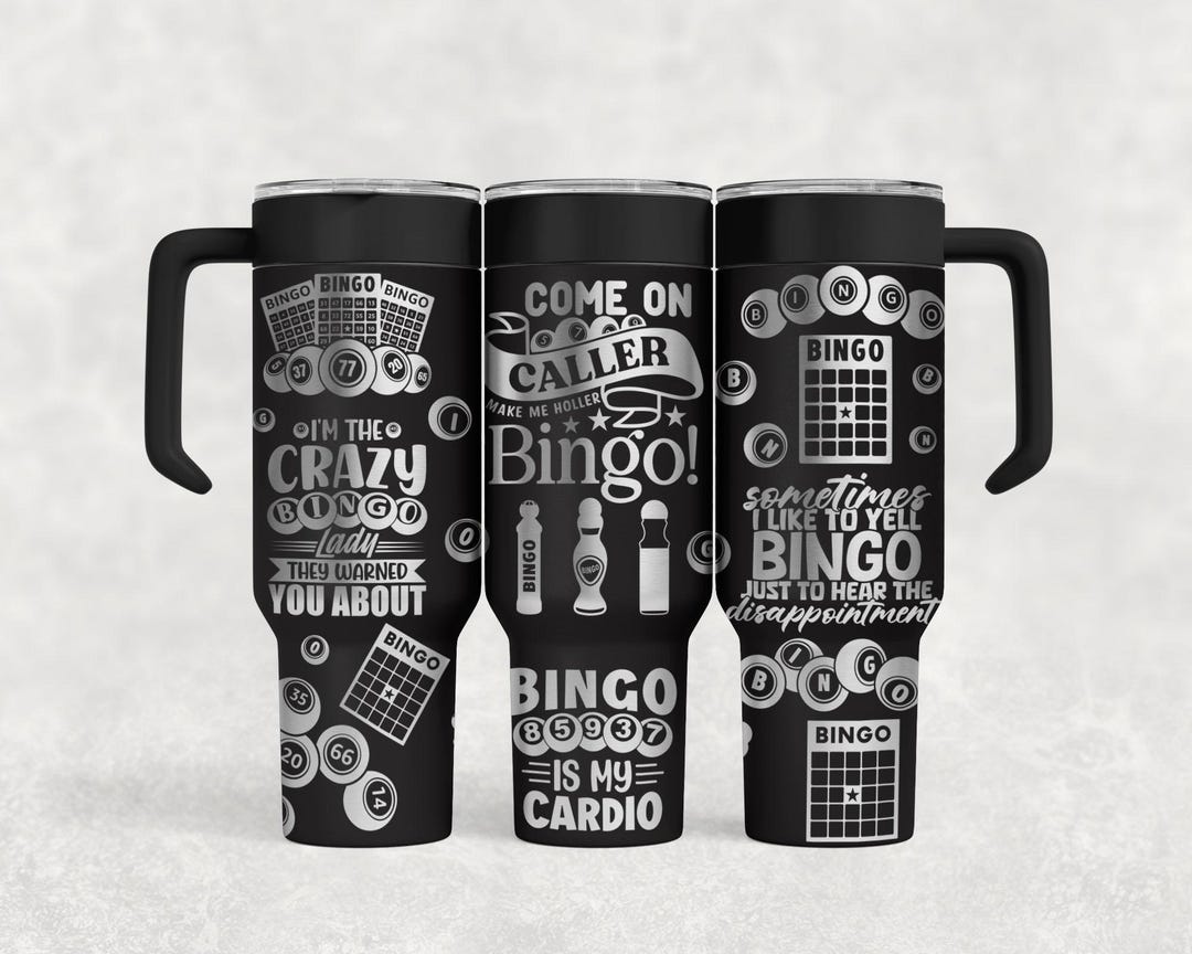 40oz Laser Engraved Bingo Tumbler Etched Personalize Custom - Etsy
