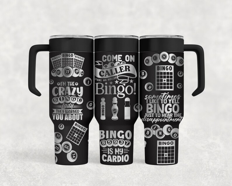 40oz Laser Engraved Bingo Tumbler Etched Personalize Custom - Etsy