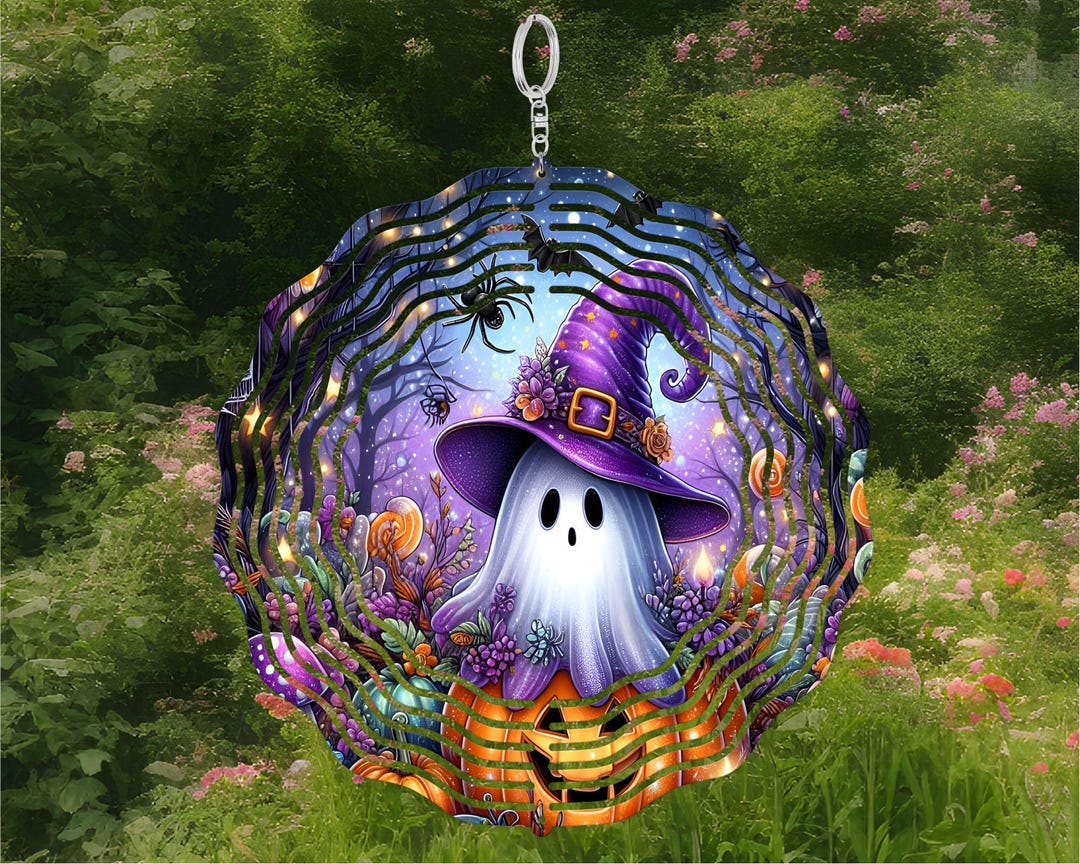 Double Sided Ghost Wind Spinner: Purple Halloween Home Decor - Etsy