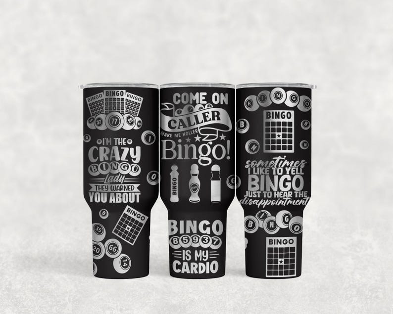 40oz Laser Engraved Bingo Tumbler Etched Personalize Custom - Etsy