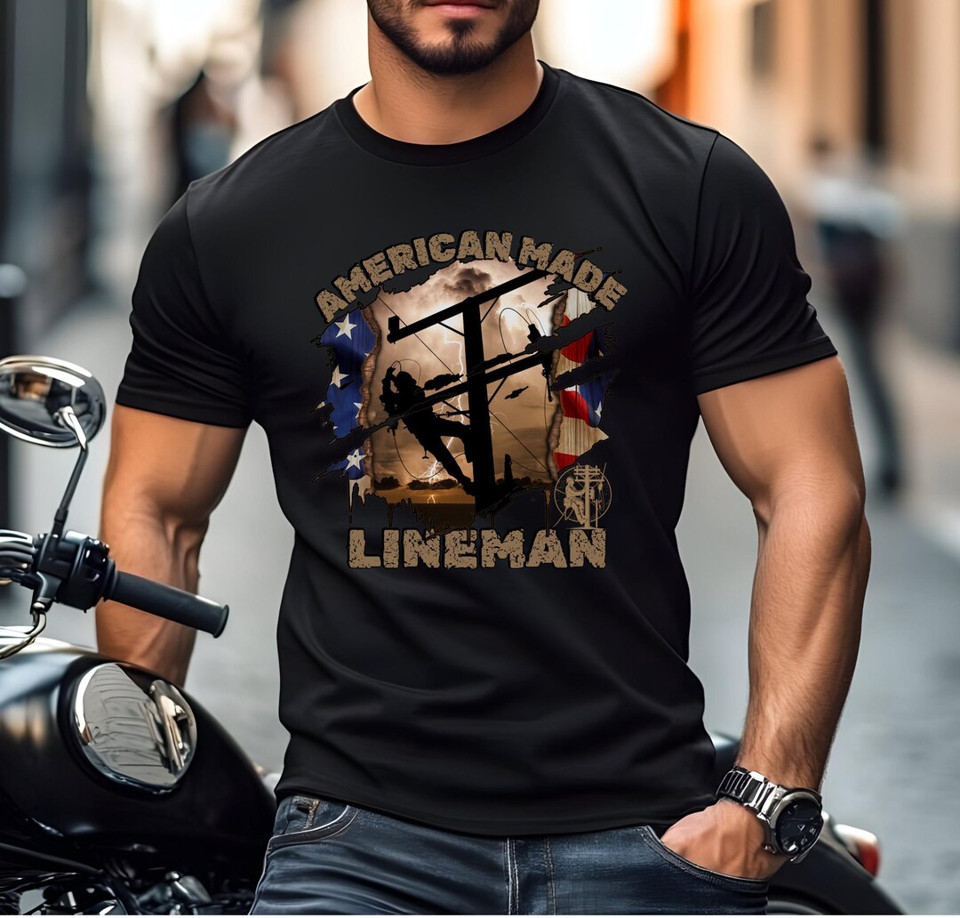American Made Lineman T-shirt: Custom Graphic Tee - Etsy