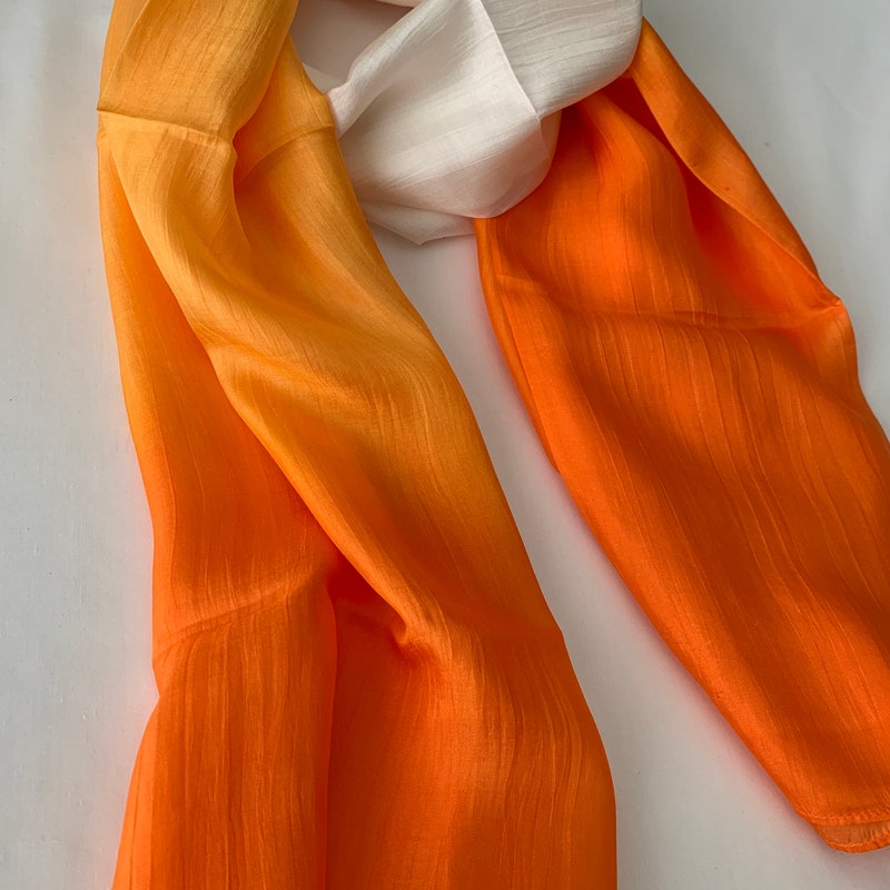 Orange Silk Scarf - Etsy