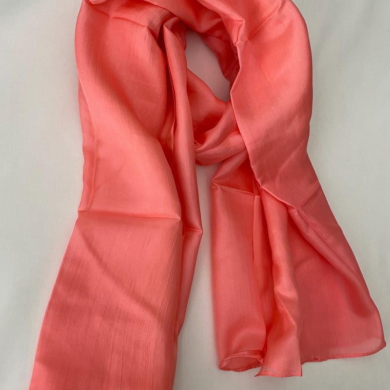 Pure Silk Peach Scarf - Etsy