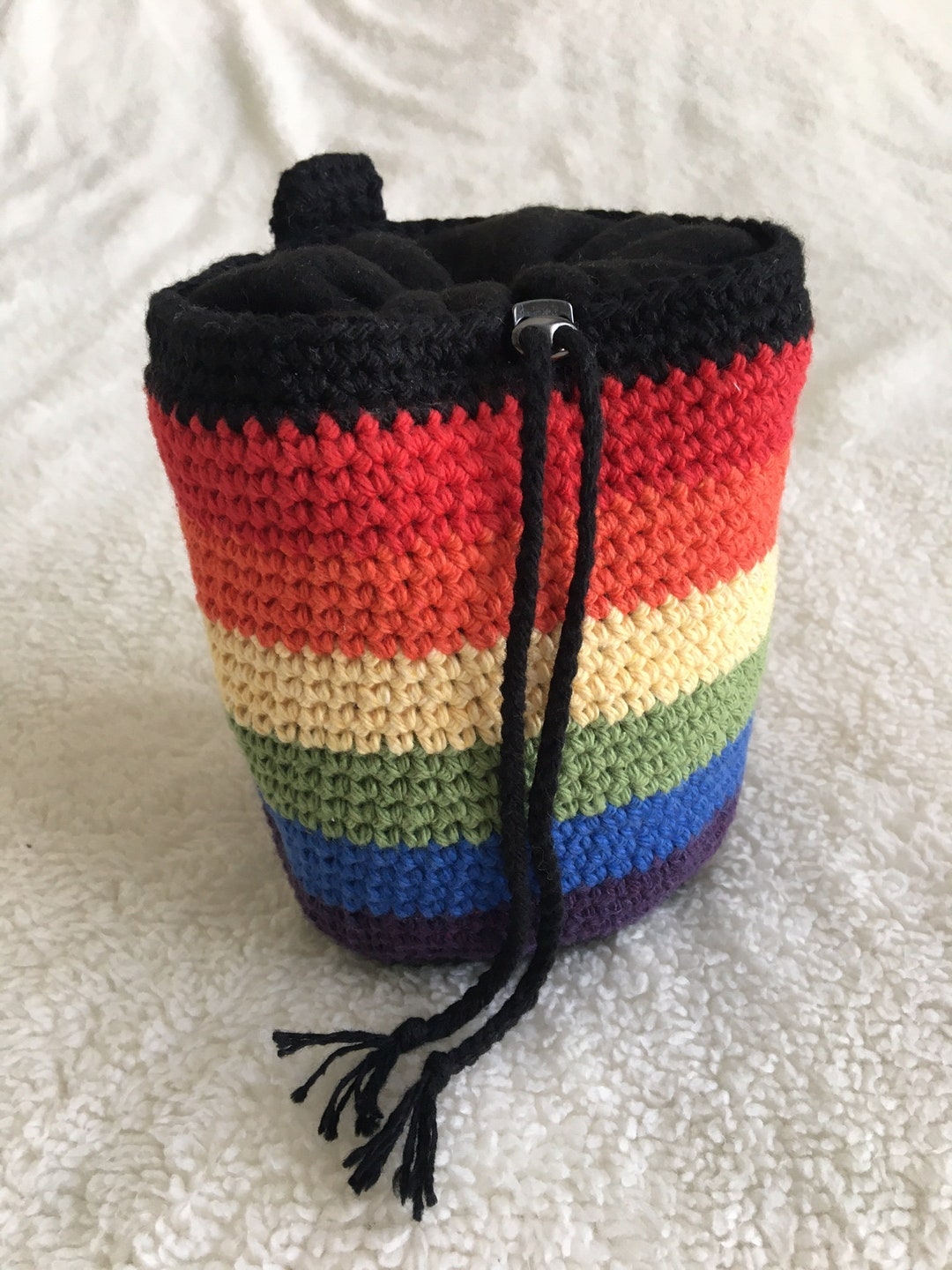 Crochet Rainbow Chalk Bag Pattern – With Drawstring & Brush Holder (PDF ...