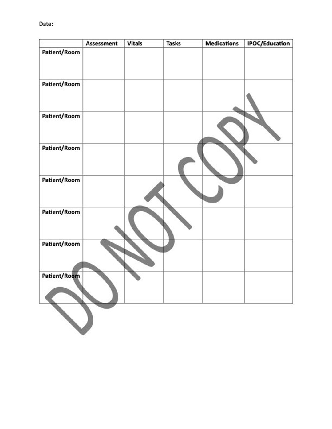 Nurse Charting Check List - Etsy