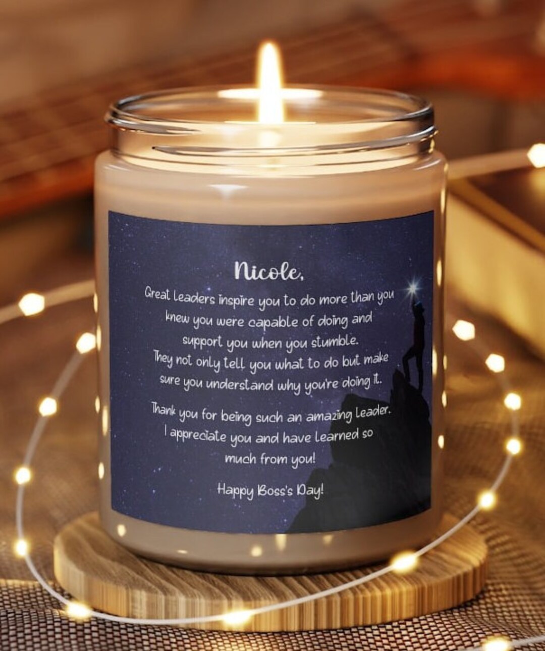 Boss's Day Gift for Leader Personalized Scented Candle, 9oz - Etsy