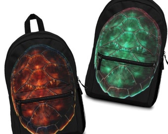 Leather Turtle Shell Backpack Red - Etsy