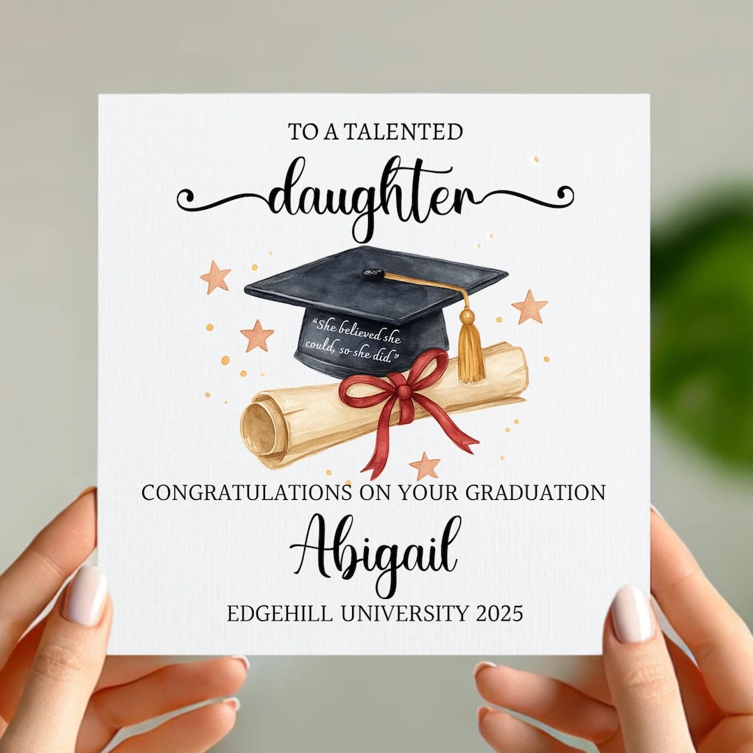 Personalised Graduation Card – Custom Name-uni – for Daughter, Son ...