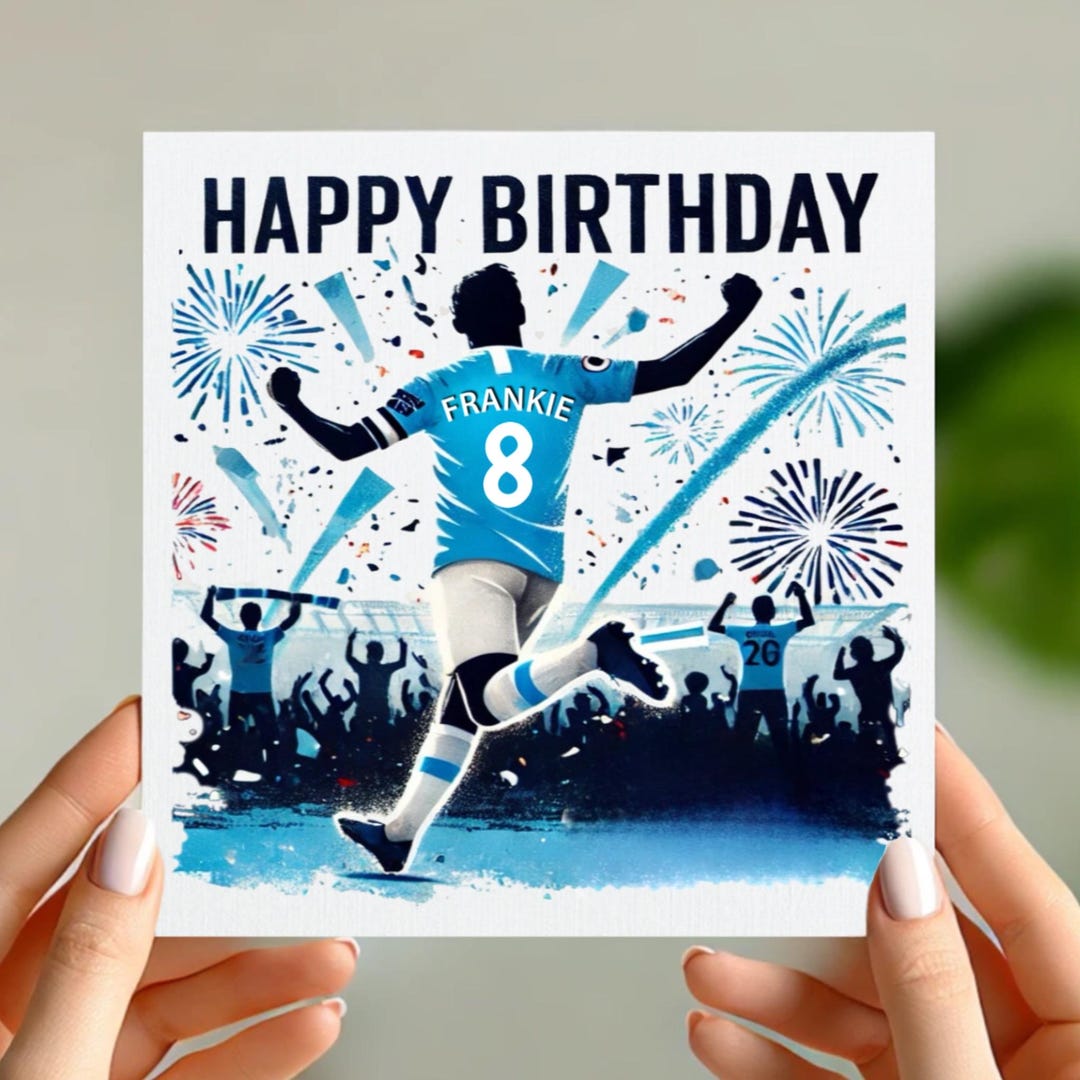 Manchester City Birthday Card | Personalised Football Card | Custom ...