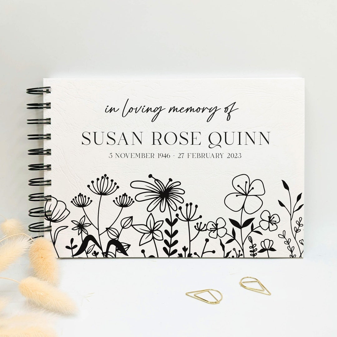 In Loving Memory Book of Condolence Funeral Guestbook for Memorial ...