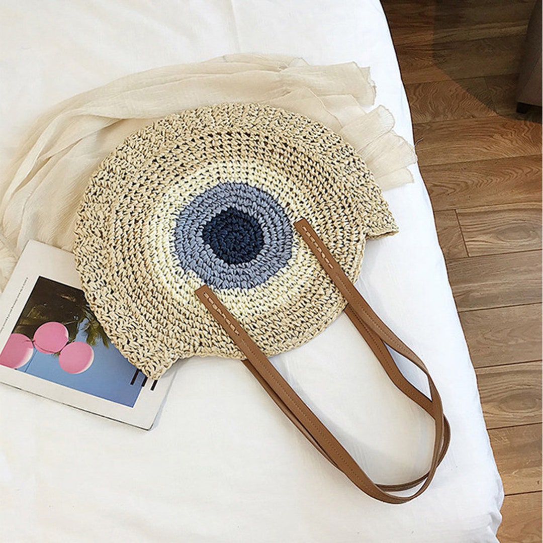 Handmade Summer Beach Round Rattan Straw Bags for Women - Etsy