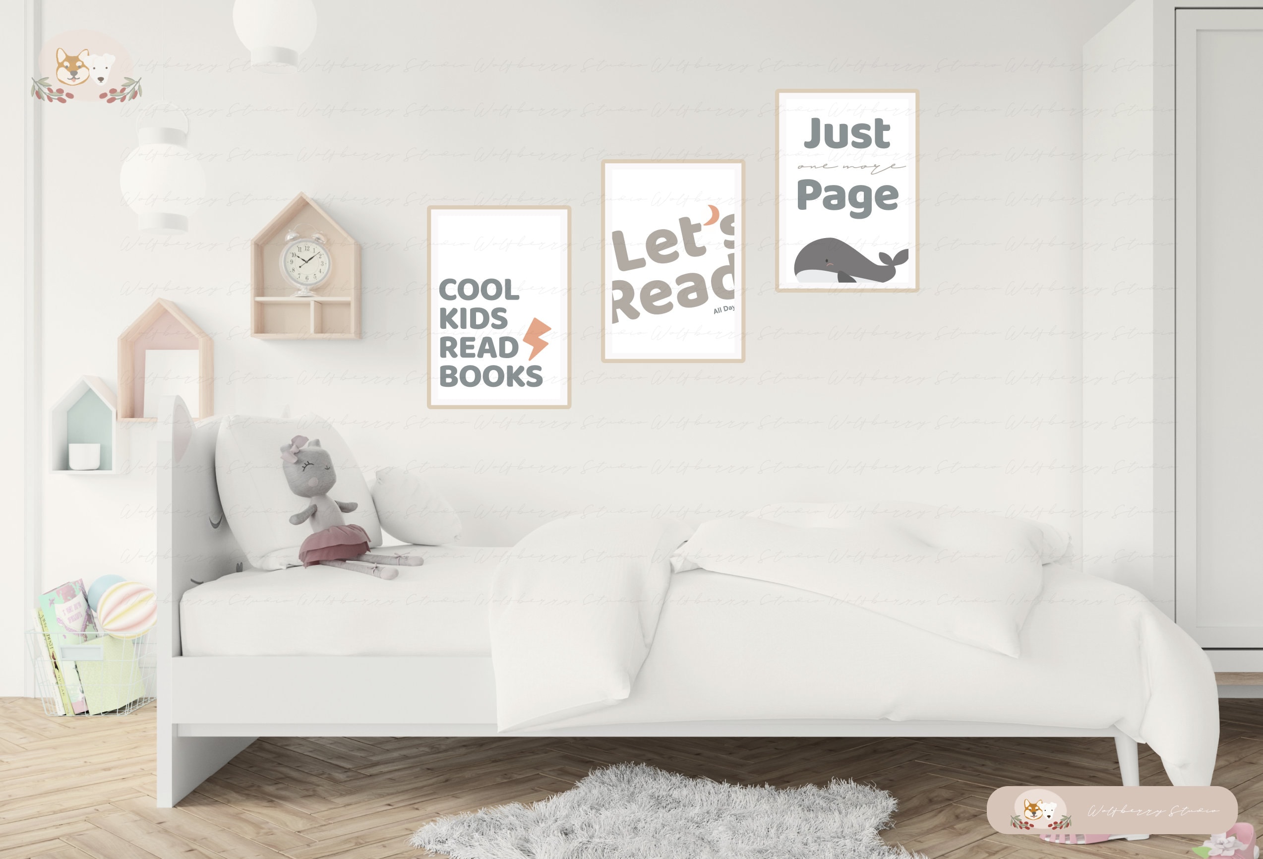 Reading Corner Poster Set Lets Read Poster Cool Kids Read Books Room ...