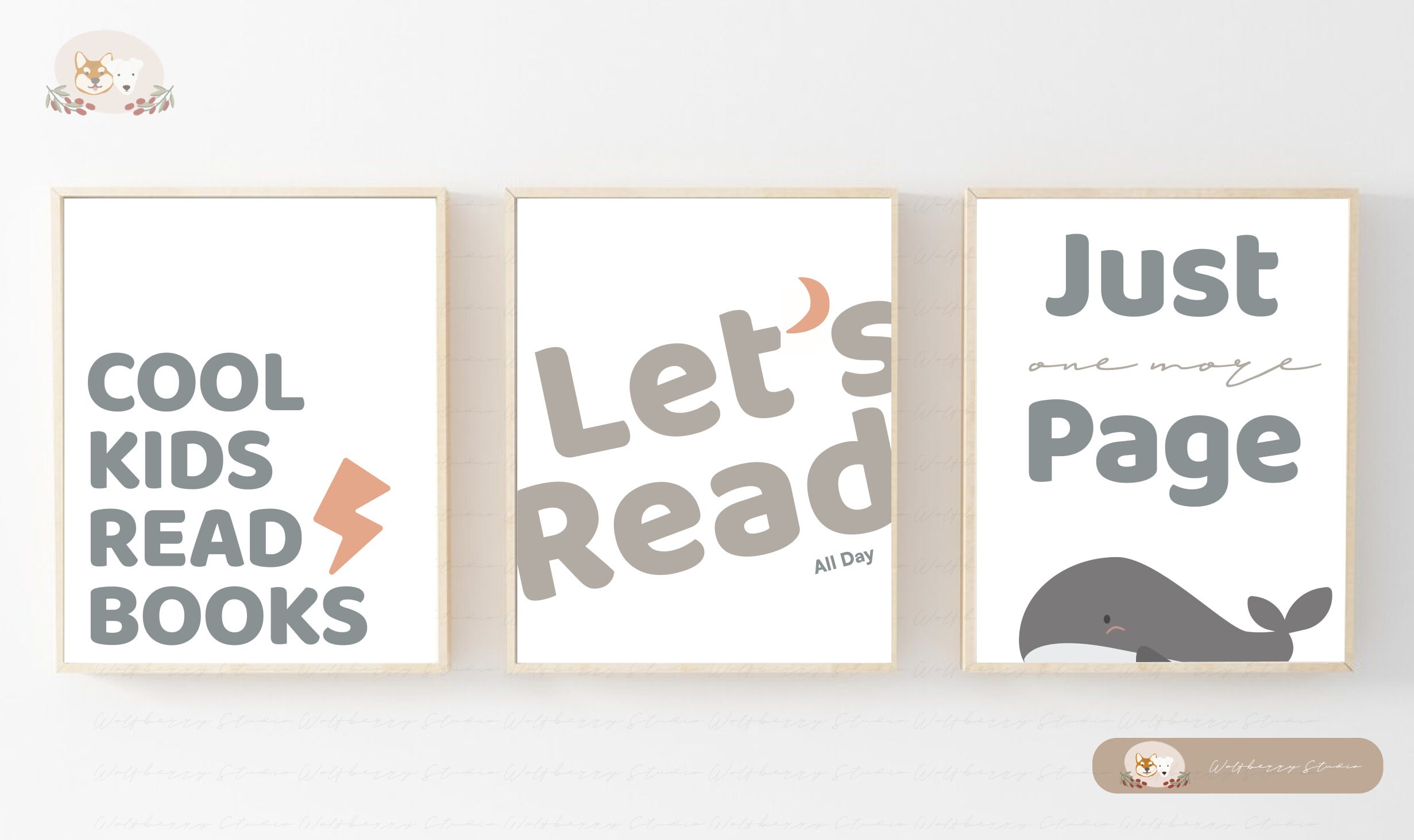 Reading Corner Poster Set Lets Read Poster Cool Kids Read Books Room ...