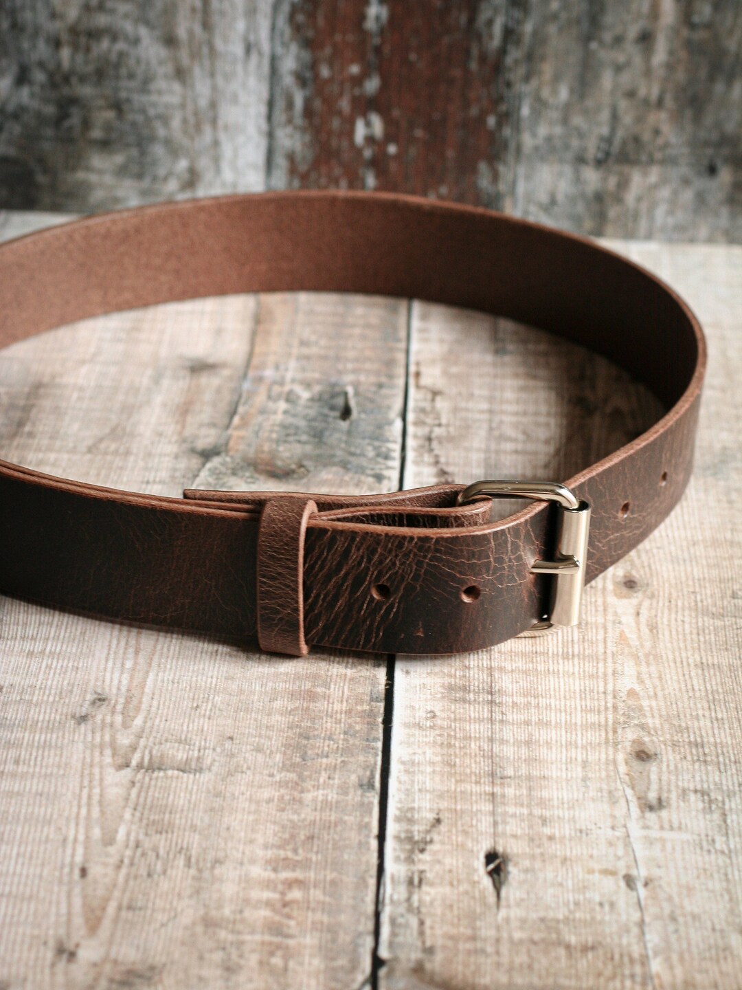 Handmade Buffalo Leather Belt | Full Grain, Made to Measure - Etsy