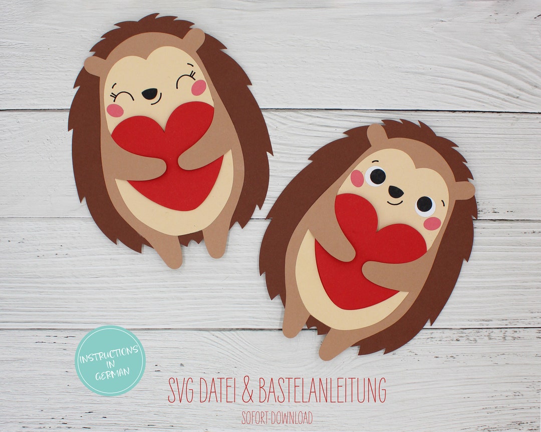 Plotterdatei Igel Karte - SVG Datei Inklusive Bastelanleitung Zum Sofort-download - Etsy