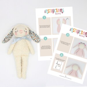 PDF Sewing Pattern Cuddly Plush Bunny Doll Instant Download - Etsy