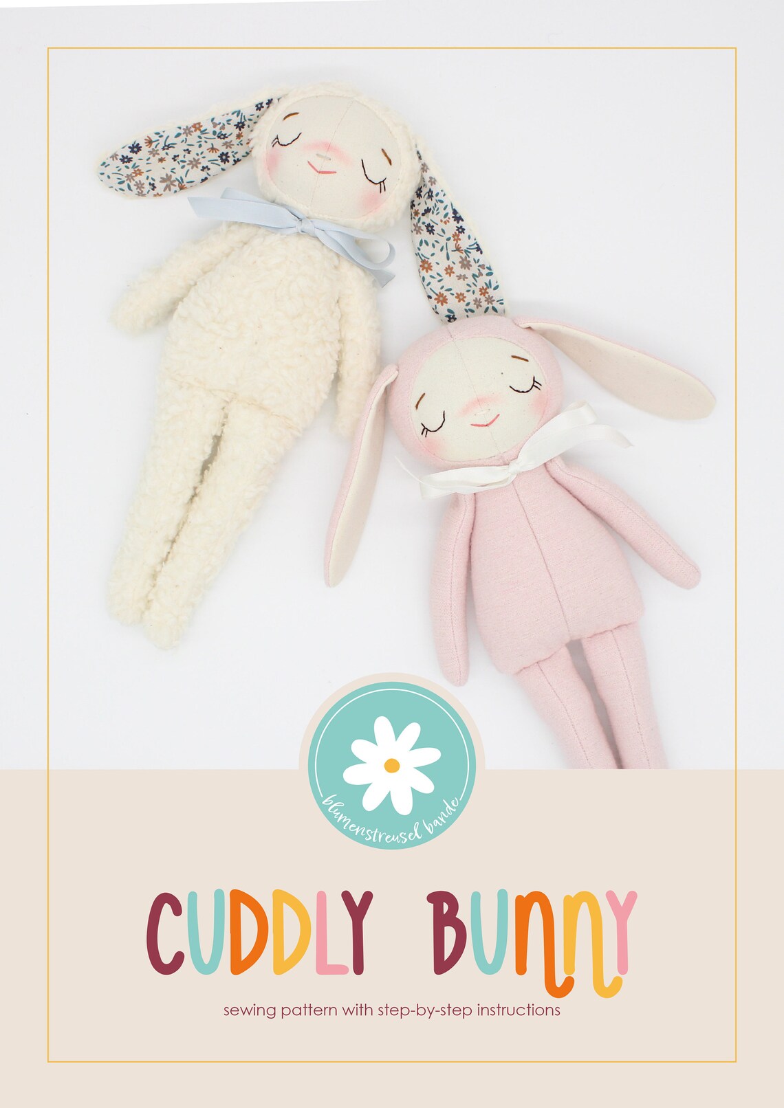 PDF Sewing Pattern Cuddly Plush Bunny Doll Instant Download | Etsy