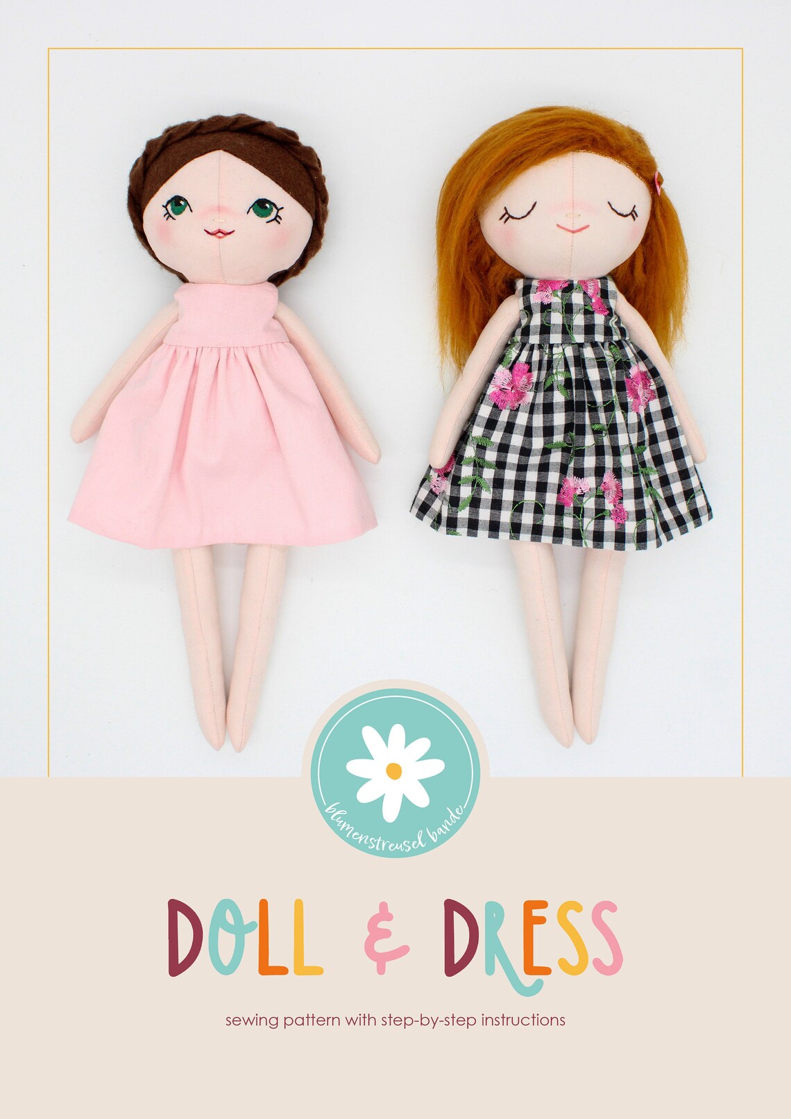 PDF Sewing Pattern - Doll With Dress, Instant Download - Etsy