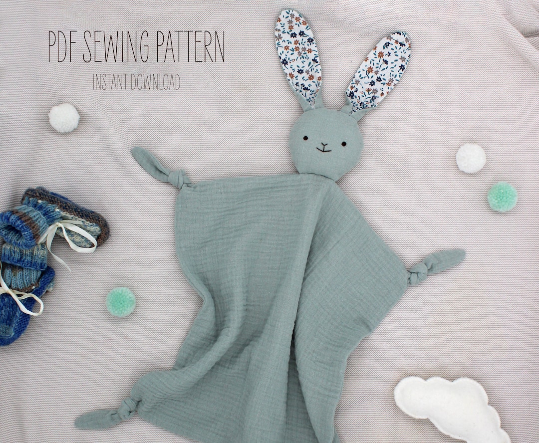 PDF Sewing Pattern Bunny Lovey, Baby Comfort Blanket, Instant Download ...