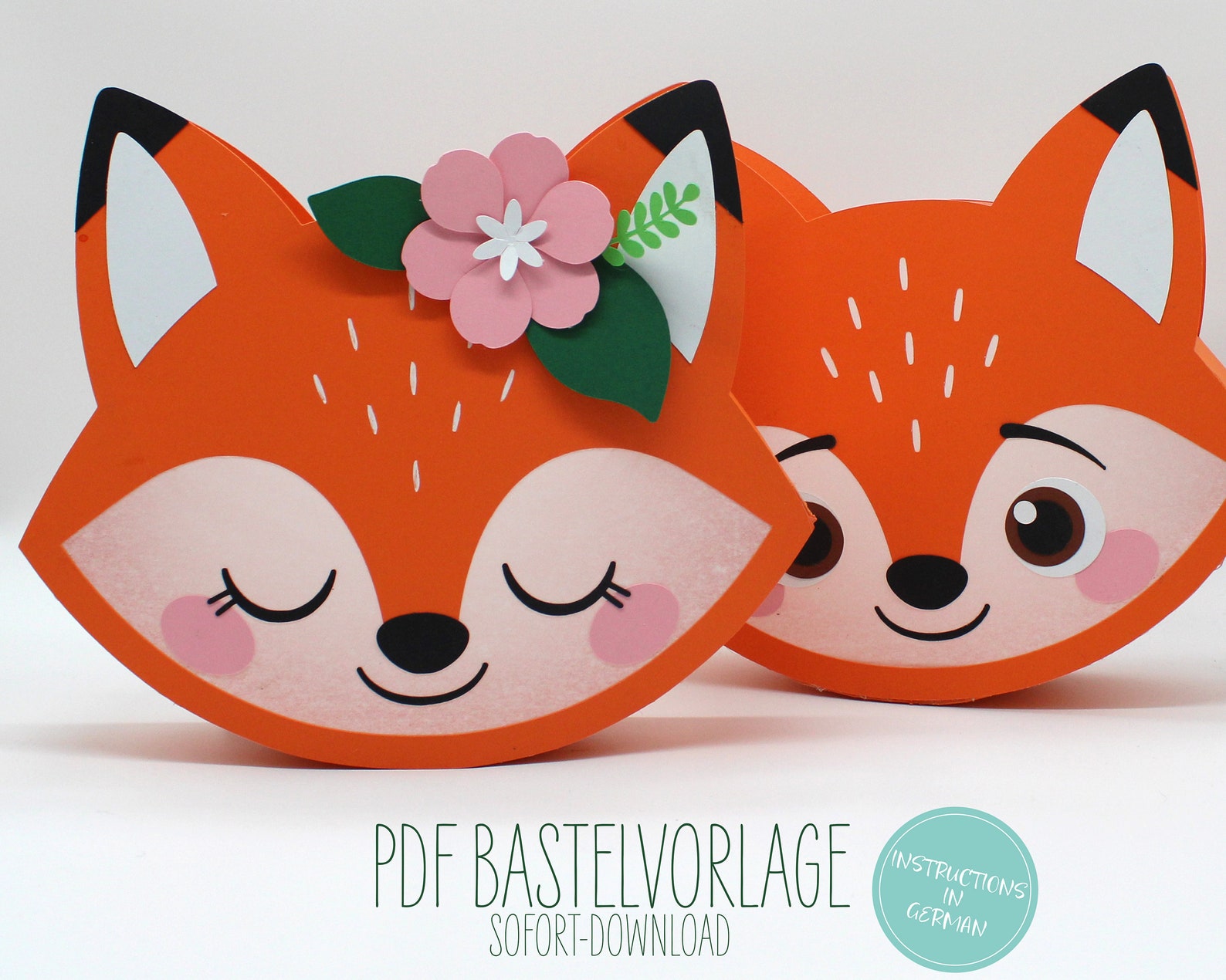 Fuchs Laterne - PDF Bastelvorlage inklusive Anleitung zum Sofort ...