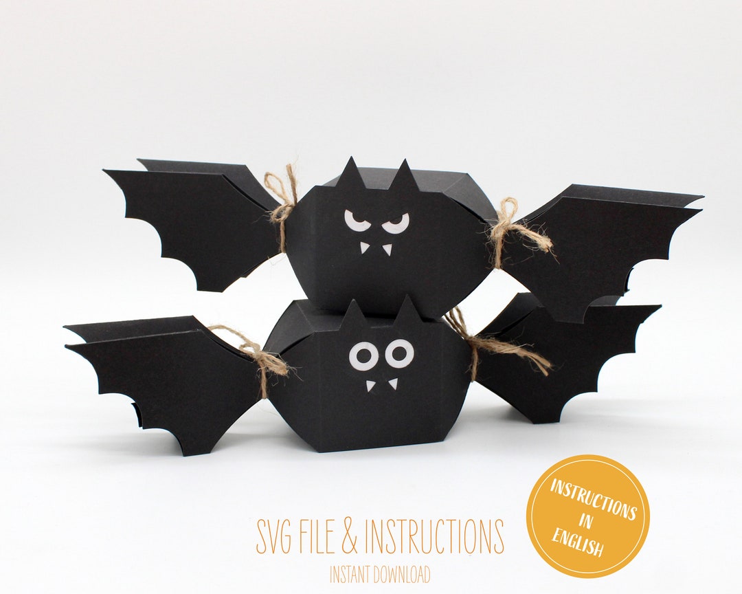 Bat Cracker Gift Box Template, Halloween Cracker - SVG Cutting File and ...