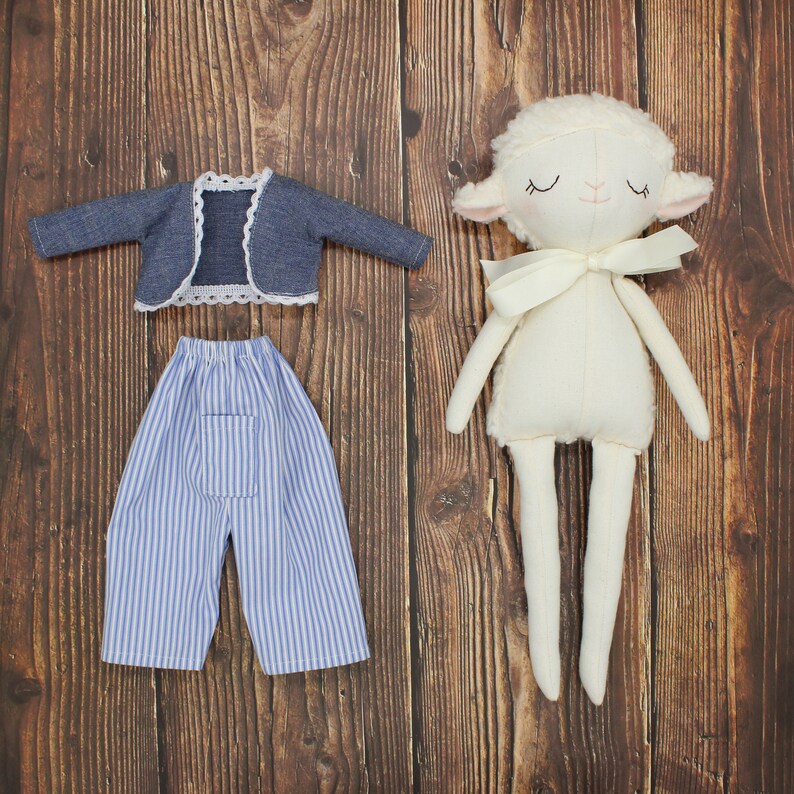 PDF Sewing Pattern - Lamb Doll With Pants and Jacket, Instant Download ...