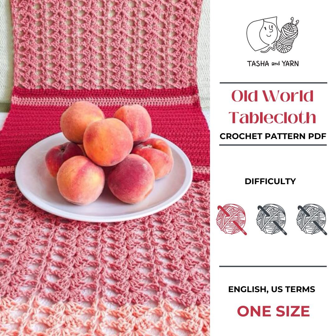 Crochet Tablecloth Pattern PDF | Old World Tablecloth | Easy Color ...