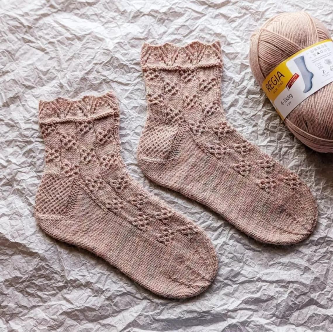 Lace Socks Knitting Pattern: Rose Stitch Floral Design (PDF Pattern in ...