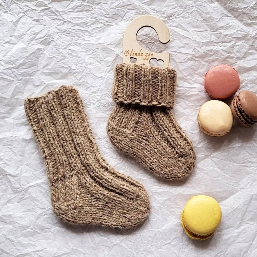 Basic Baby Wool Socks Knitting Pattern Ribbed Design (PDF Pattern in ...