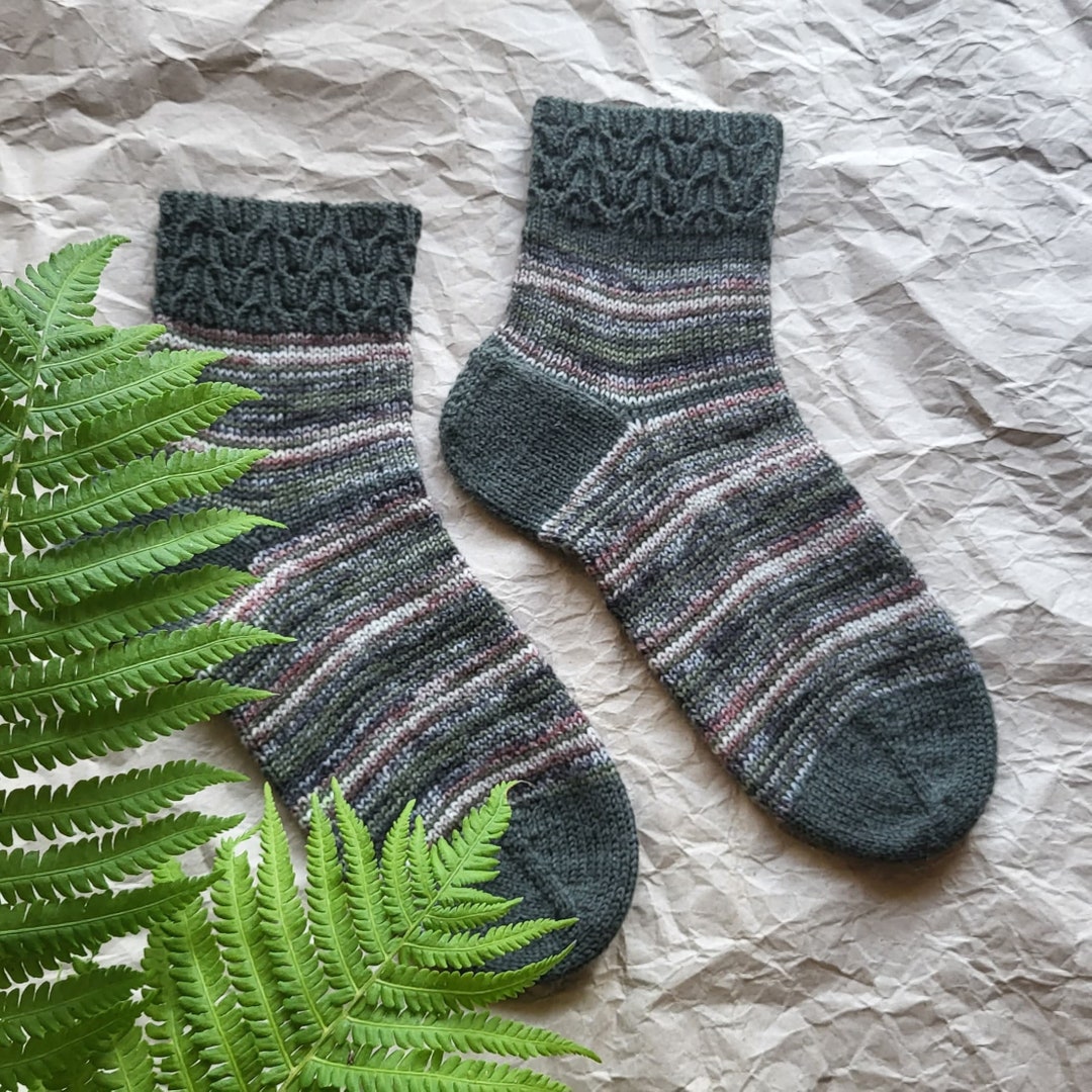 Knitting Pattern for Knitted Toe-up Socks - Large Charts and Written ...