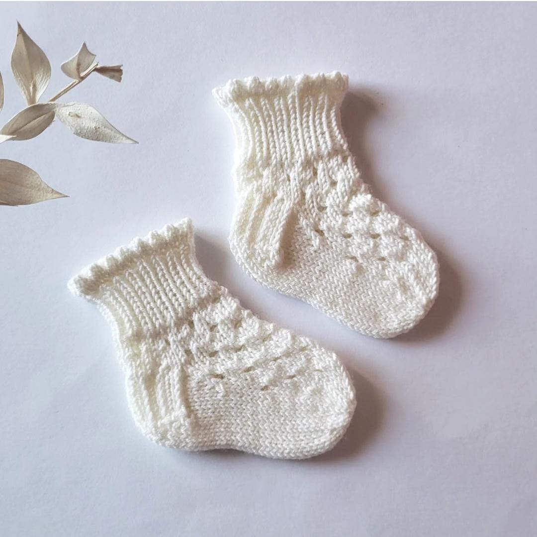 Baby Lace Socks Knitting Pattern: 0-6 Months (PDF Download in ENGLISH ...