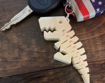 Flexible Dinosaur Key Chain - Etsy