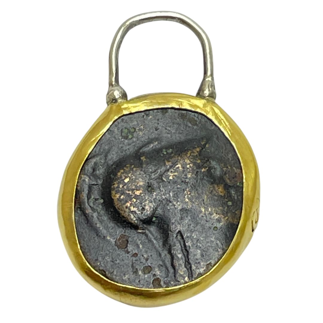 22k Solid Gold Ancient Greek Coin Charm Pendant Necklace by DOROTA ...