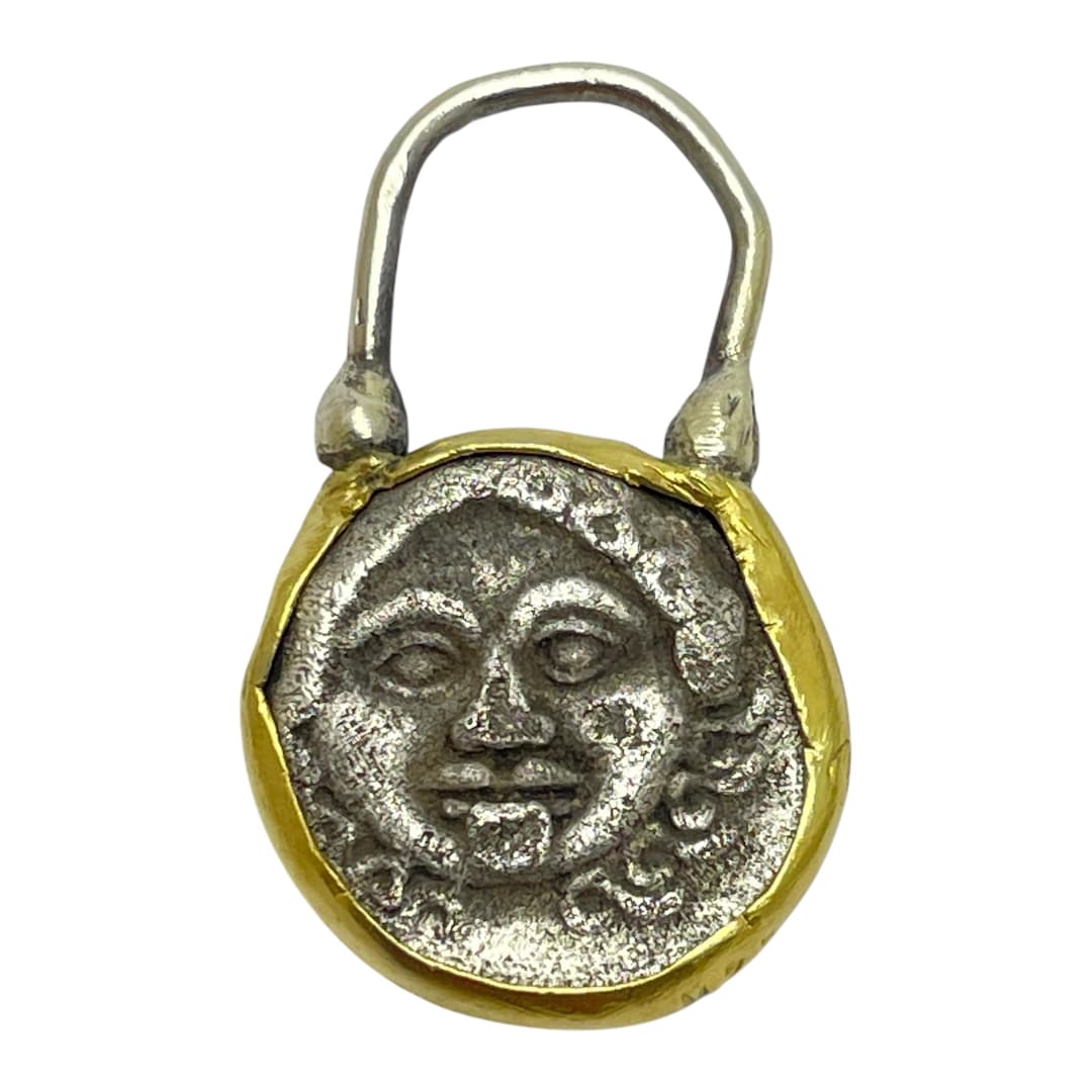 22k Solid Gold Ancient Greek Coin Charm Pendant Necklace by DOROTA ...